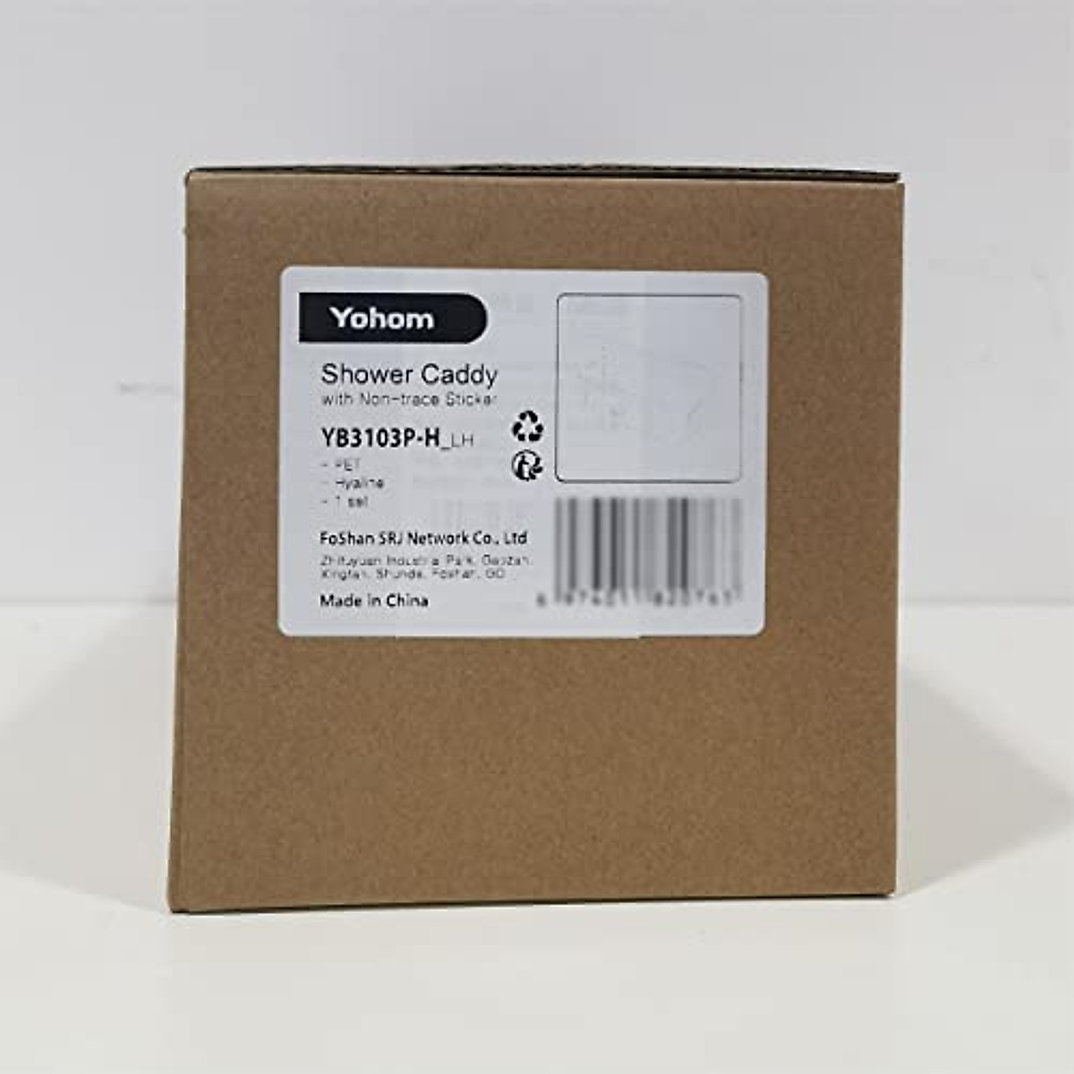 YOHOM Clear Adhesive Bathroom Caddy Organizer for Tile Wall Mounted Stick on Shower Caddy Floating Shelf Plastic Shampoo Holder with 3 compartments