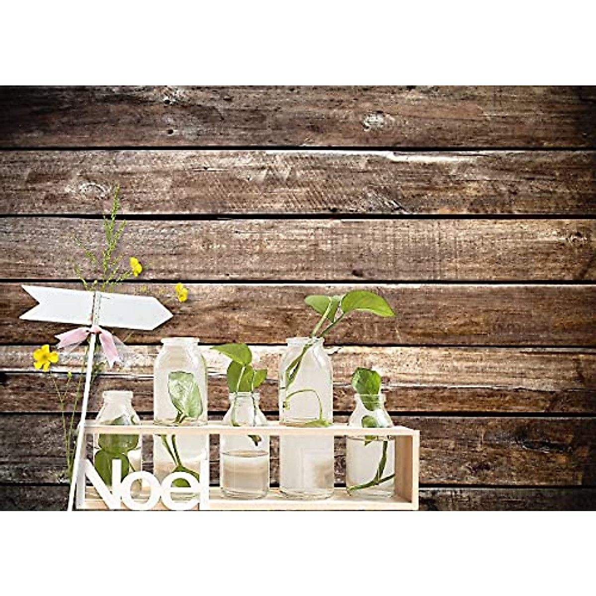 LYWYGG 7x5ft Photography Backdrop Brown Wood Backdrops Photography Wood Floor Wall Background Photographyers CP-172