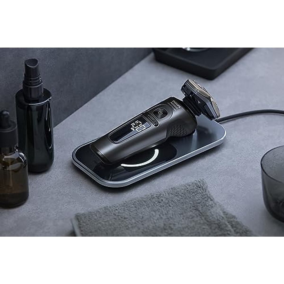 Philips Norelco S9000 Prestige Electric Shaver with Qi-Charger, Precision Trimmer and Premium Case, SP9872/86