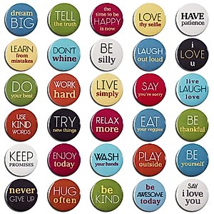 30 Pieces Motivational Round Fridge Magnets Inspirational Round Quote Magnets Positive Saying Round Magnets Funny Colorful Motivation Magnets for Classroom Office Home Decor