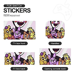 FNAF Decals Stickers Set Faceplate Skin +2Pcs Screen Protector for Nintendo for Switch Console & Joy-Con Controller & Dock Protection Kit