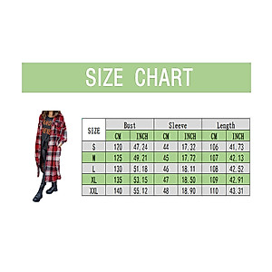 MOKINGTOP Women Flannel Shacket Plaid Print Long Sleeve Lapel Long Jackets Cardigan CoatFlannel Shirts For Women