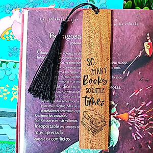 Funny Book Quote Wood Book Markers for Women Inspirational, Motivational Bookmarks for Teachers Students School Home Office Supplies, Book Lover Girl Sister Friends Female Gifts