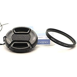 WH1916 52mm Glass UV Filter Digital Multi-Coated Slim Frame and 52mm Lens Cap for Nikon AF-S DX NIKKOR 18-55mm / Canon EF-M 55-200mm / Sigma 30mm F1.4 Lens