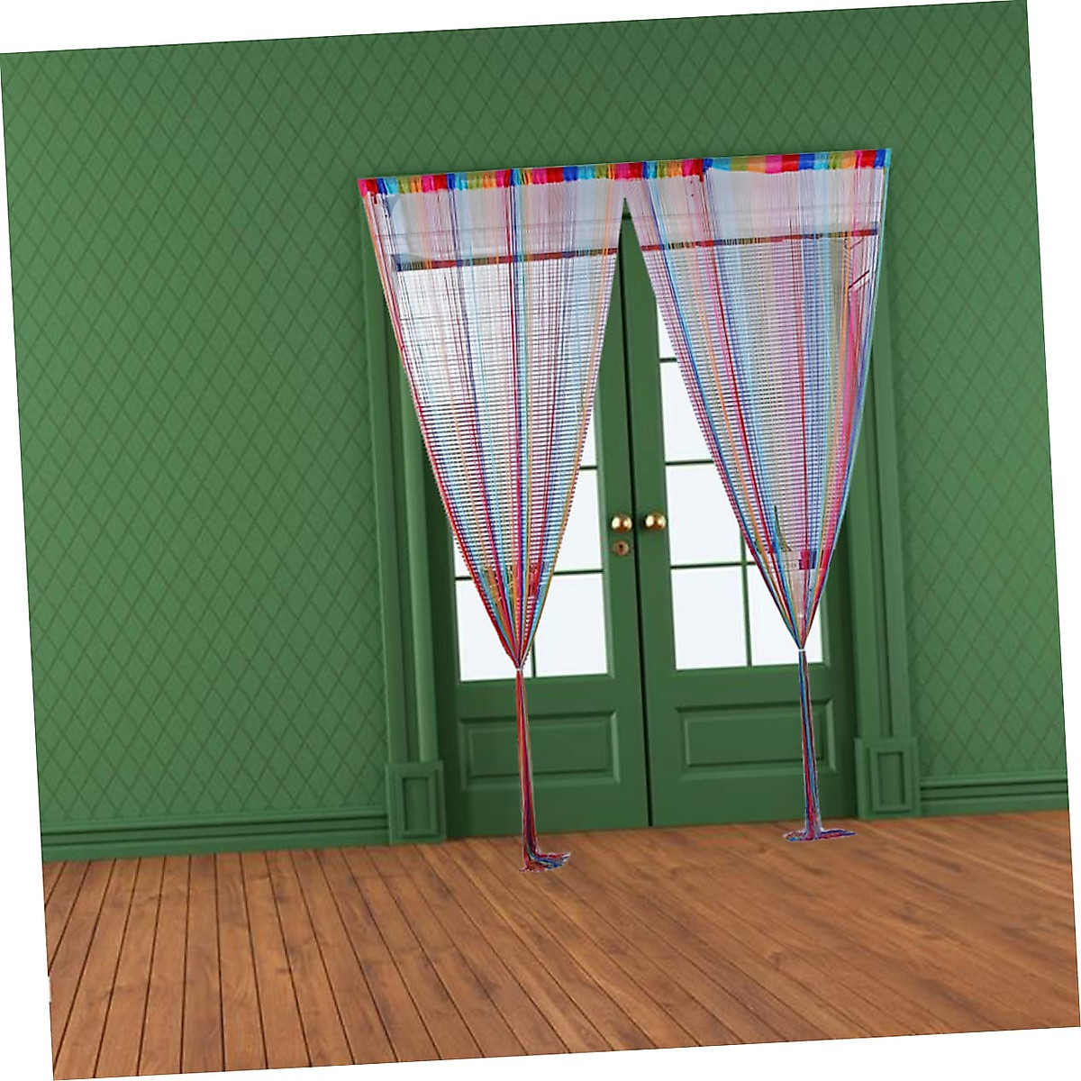 Levemolo String Tassel Screen Thread Fringe Panel Door Lace Window Panel Wedding Photo Backdrop Tassel Ribbon Curtain Macrame Curtain Boho Curtain Curtains for Living Room Bohemian Divider