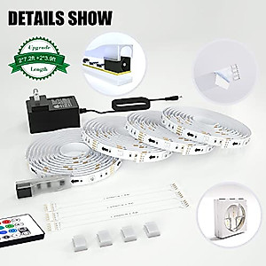 PANGTON VILLA Led Strip Lights 23ft for 85-100in TV, LED TV Backlight Kit with Remote - 16 Color 5050 LEDs Bias Lighting for HDTV