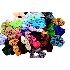 Chloven 45 Pcs Hair Scrunchies Velvet Elastics Hair Bands Scrunchy Hair Ties Ropes Scrunchie for Women Girls Hair Accessories - Great Gift for Holiday Seasons