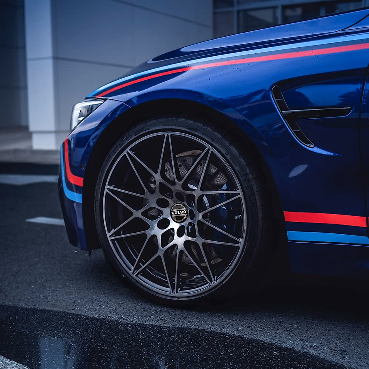 4pcs Wheel Center Caps Sticker for Volvo S90 S60 XC60 XC40 XC90 V40 V60 S60 S80, Silver Aluminium Wheel Center Hub Covers Sticker, 56mm/2.2''