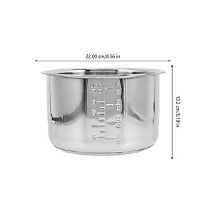 Zerodeko Power Cooker Replacement Inner Pot Non-Stick Interior Stainless Steel Inner Cooking Pot Pressure Cooker Inner Pot for Power Pressure Cooker Rice Cooker 4L