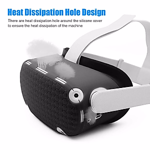 VR Front Face Silicone Protective Shell, Silicone Interfacial Cover, Touch Controller Grips Strap Cover Combination kit 3-in-1 for Meta/Oculus Quest 2 Accessories (Black)