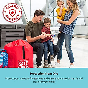 J.L. Childress Gate Check Bag - Air Travel Bag - Fits Convertible Car Seats, Infant carriers & Booster Seats, Red