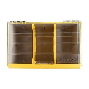 Plano EDGE Premium Plastics and Bulk Tackle Utility Box, Clear and Yellow, Rust-Resistant, Waterproof Bulk Premium Storage Organizer for Plastic Tackle