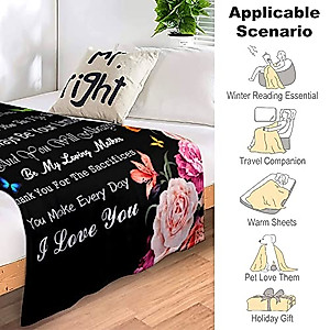 MIBDDK Gifts for Mom Blanket Throw Mothers Day Blankets Flannel Warm Cozy Birthday Gifts for Mom Women Bed Sofa Living Room 50"X40"