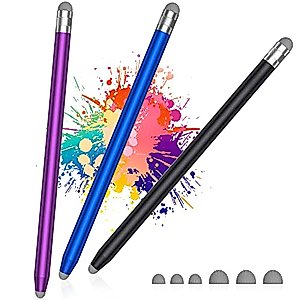 Stylus Pens for Touch Screens, Capacitive Stylish Pencils Compatible with Apple iPad/iPhone/Samsung Galaxy/Tablets/Kindle Fire/Android All Universal Touch Screen Devices (Black/Purple/Blue)