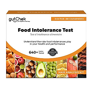 gutChek Food Intolerance Test - 640 Items Tested with Home Collection Kit, Non-Invasive & Painless Hair Analysis Food Sensitivity Test Kit for Adults, Results in 7-10 Days