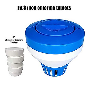 LALAPOOL Luxury Pool Dispenser, Strong Floating Pool Chlorine Dispenser,Fits 3" Chlorine Tablets, 15 Flow Vents Release Adjustable for Indoor & Outdoor Swimming Pool Hot Tub SPA