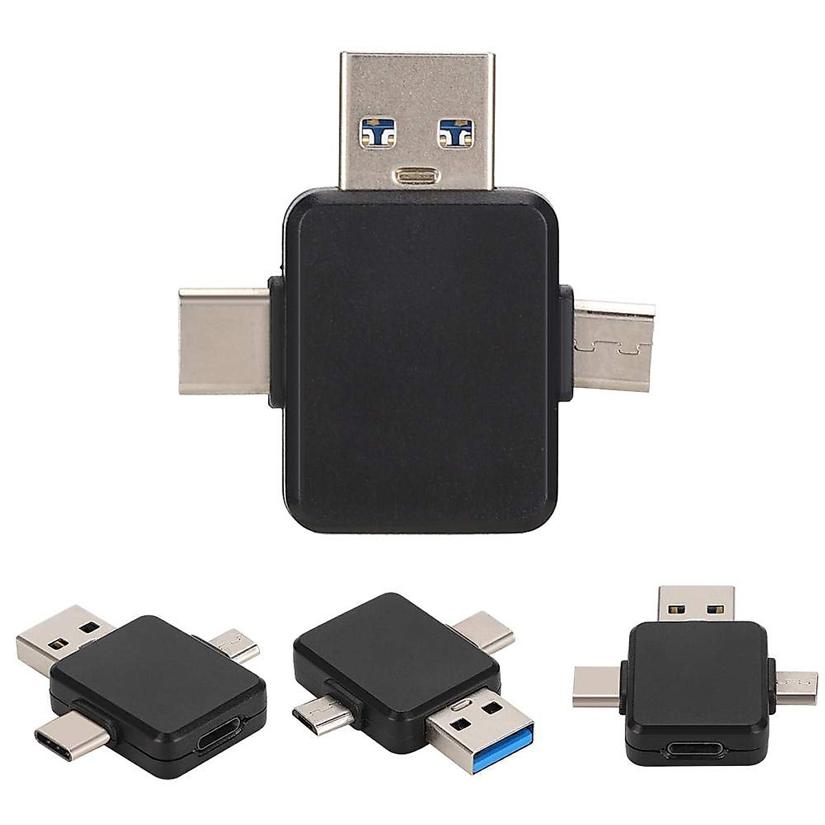 💕Romantic Valentine's Day💕 USB Adapter Type-c, Leftwei Compact Size Two in One Powerful Data Transmission USB Adapter, Data Transmission Adapter, Smart Phone for Type-C Device(Black)