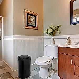 Payhere Kitchen Trash Can for Bathroom Office Home, Powered by Batteries (not Included) (13 Gallon Trash Can (Black))