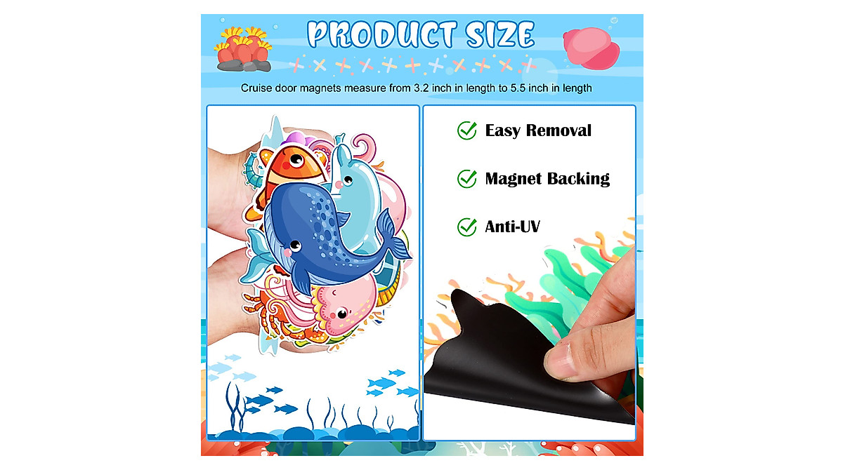 Ocean Sea Animal Cruise Door Magnets - Set of 12 Magnetic Decoratives