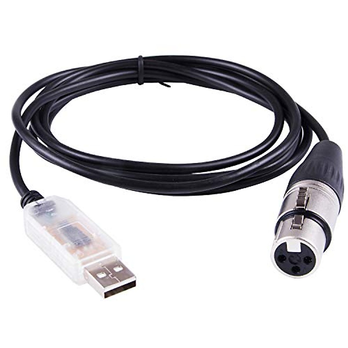 USB to DMX 512 3PIN XLR Interface Adapter Computer PC Stage Lighting Controller Dimmer USB to DMX Freestyle Software RS485 Serial Converter Cable (Length:6ft)