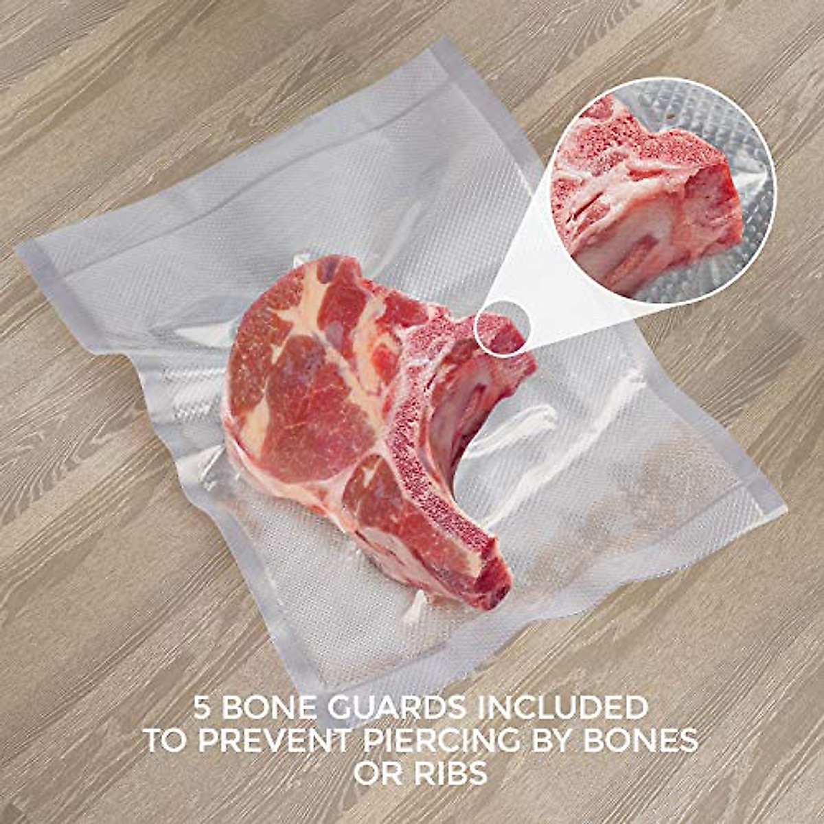 Food Grade Material 8"x50 feet Rolls 2 Pack Vacuum Sealer Bags for Food Saver, Seal a Meal, Weston. Commercial Grade, BPA Free, Meal Prep or Sous Vide