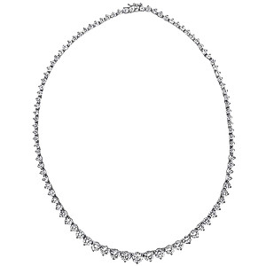 Amazon Essentials Platinum Plated Sterling Silver Riviera Necklace set with Graduated Round Cut Infinite Elements Cubic Zirconia (20.75 cttw), 17" (previously Amazon Collection)