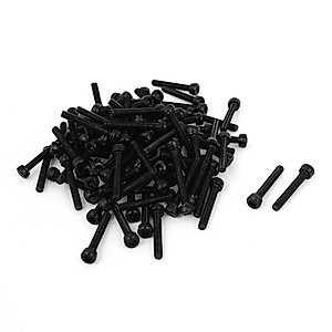 sourcing map M3 x 20mm Alloy Steel Hex Bolt Socket Head Cap Machine Screws Black 100 Pcs