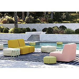 Lucky Yard Inflatable Patio Ottoman Square Stool Footrest with Handle, The Travel Portable Patio Outdoor Foot Stools Use for Indoor or Outdoor, Camping or Home (Green)