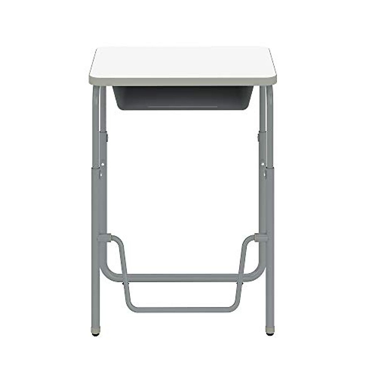 Safco Products AlphaBetter 2.0 Height – Adjustable Student Desk with Swinging Footrest Bar and Book Box, Sit to Stand, 29”-43” w, Dry Erase