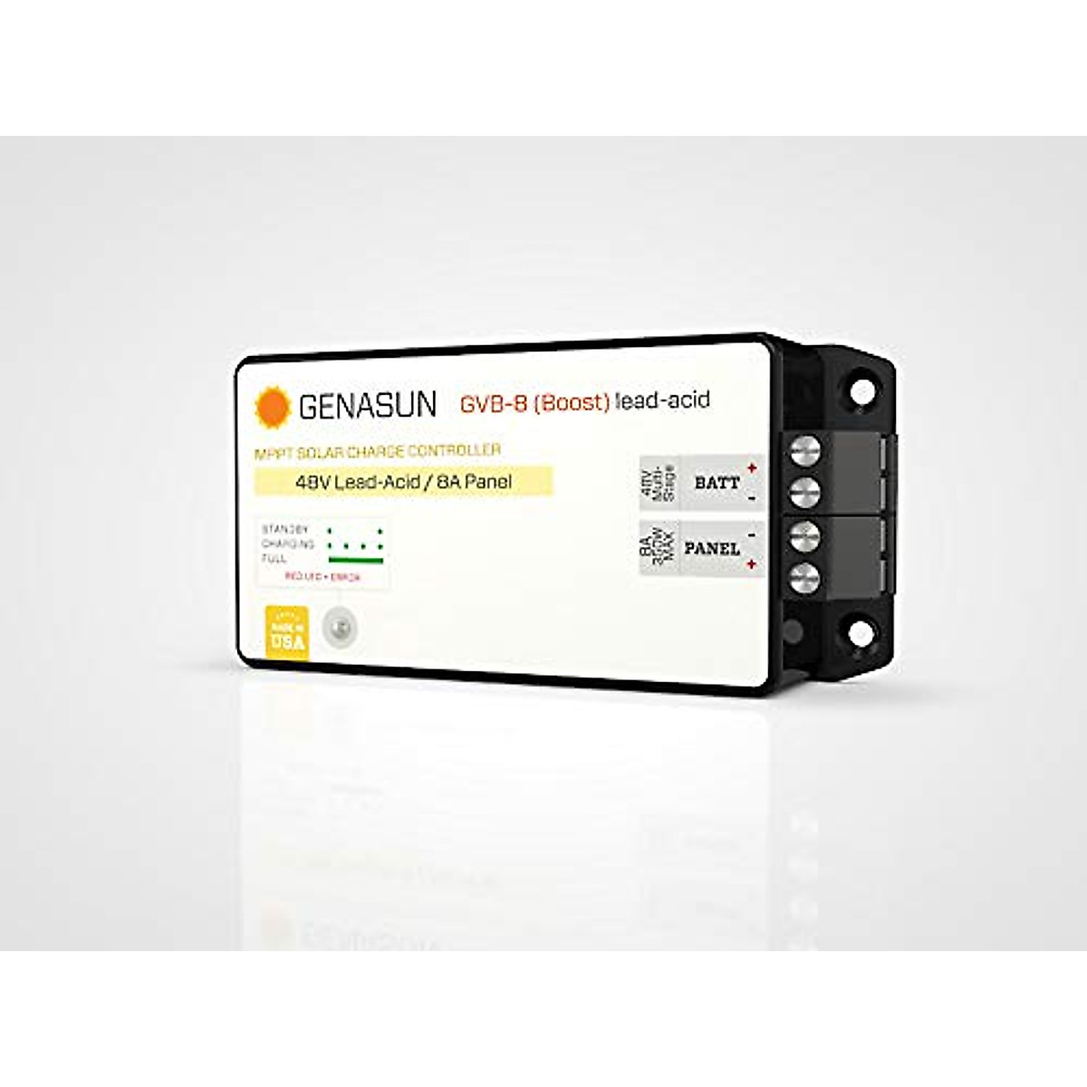 Genasun GVB-8-Pb-48V, 8 A (Input) 350 W Solar Panel, Voltage Boosting MPPT Solar Charge Controller for 48 V Lead-Acid Battery