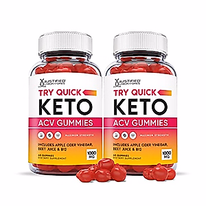 Justified Laboratories (2 Pack) Try Quick Keto ACV Gummies 1000MG with Pomegranate Juice Beet Root B12 120 Gummys