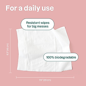 ATTITUDE Biodegradable Baby Wipes, Plant Based Unscented Diaper Wipes for Babies and Newborn, Dermatologically Tested, Vegan, 72 Count