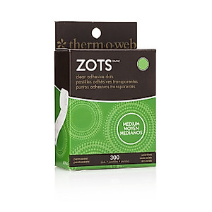 iCraft Zots Clear Adhesive Dots, Medium, 3/8" Diameter x 1/64" Thick, 300 Count