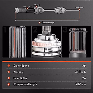A-Premium CV Axle Shaft Assembly Compatible with Volvo S80 2004 2005 2006 2.5L FWD, Front Right Passenger
