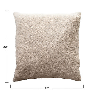 Creative Co-Op Square Natural Woven Cotton Boucle Pillow