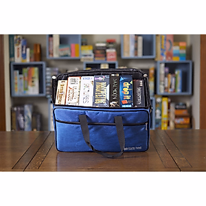 Board Game Bag - [Backpack/Shoulder Strap/Luggage Slip] - Padded Board Game Carrier (Royal Blue)