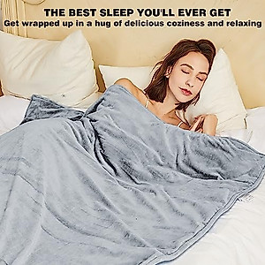 Weighted Blanket Twin Size 48''x72'' 12lbs Soft Minky Weighted Blankets for Adult All-Season with Premium Glass Beads for Sleep Partner (Dark Grey)