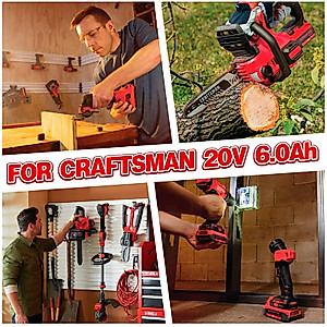 ARyee CMCB202 CMCB205 6.0Ah 20V Battery Replacement for Craftsman 20V Lithium Battery CMCB204 CMCB204-2 CMCB202 CMCB202-2 CMCB201 CMCB206 CMCS500B CMCD700C Craftsman V20 Battery