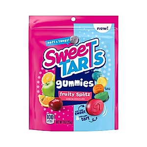 SweeTARTS Gummy Fruity Splitz Candy, 9 Ounce Resealable Bag