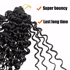 ENBEAUTIFUL 18 Inch 8 Packs Curly Crochet Hair Beach Curl Water Wave Crochet Hair Deep Wave Wavy Braids Curly Crochet Hair For Black Women(18inch, 8packs, 1b)