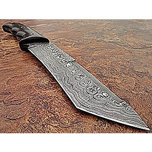 Poshland TR-170 Custom Handmade Damascus Steel 10 Inches Tanto Knife - Perfect Grip G10 Handle