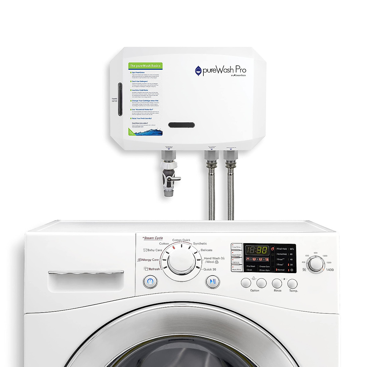 Greentech Environmental pureWash Pro X2 Detergent-Less Laundry System - Ozone Generator for Washing Machines