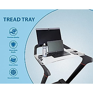 COSPARX Treadmill Tray Compatible with The New Peloton Tread - Walking Tray Holder for Laptop, Tablet, Phone - Easy Mount, Exercise Workstation for Peloton Tread (Acrylic Tray)