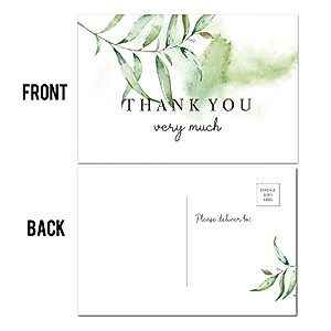 TENTADO Thank You Postcards, Blank with Mailing Side, thank you cards for Wedding, Baby or Bridal Showers, Birthday, Graduation, Parties, Business, Blank Postcards (Set of 50) 4" x 6"
