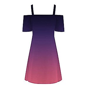 WYTong Women's Short Sleeve Dresses Fashion Casual V-Neck Dresses Strap Open Back Dress Loose Maxi Dress (Pink-A,Small)