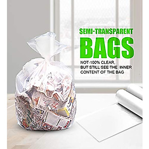 FORID 13 Gallon Trash Bags - Clear Plastic Garbage Bags Medium Tall Trash Can Liners for Kitchen Office Home Waste Bins Unscented One Box with 5 Roll 110 Count 55 Liter