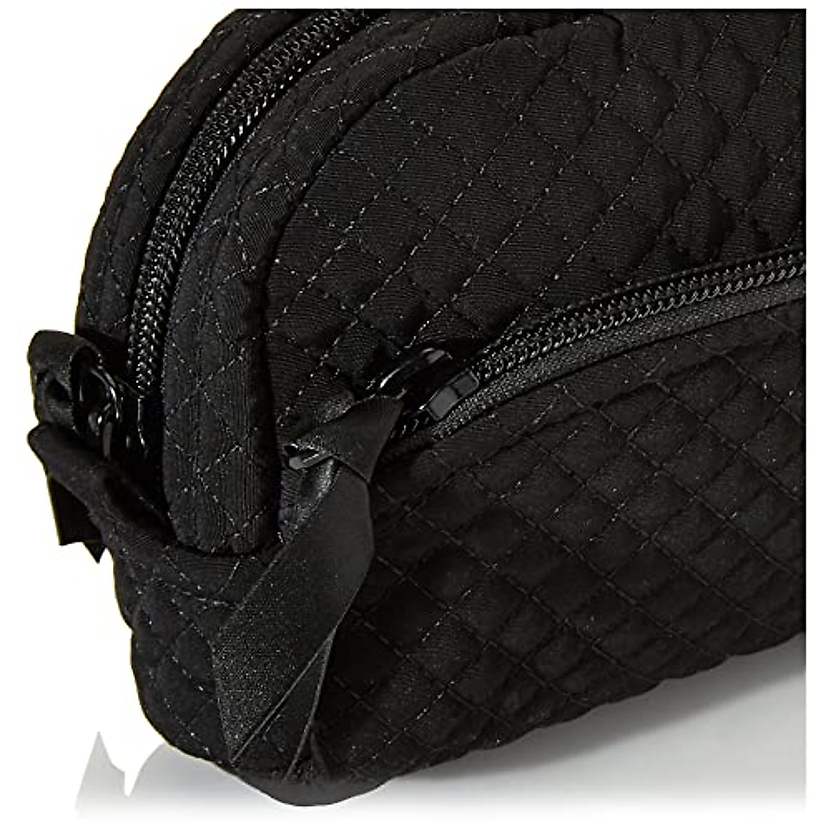Vera Bradley Women's Microfiber Mini Cosmetic Makeup Organizer Bag, Black, One Size