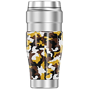 THERMOS Western Michigan University OFFICIAL Camo STAINLESS KING Stainless Steel Travel Tumbler, Vacuum insulated & Double Wall, 16oz