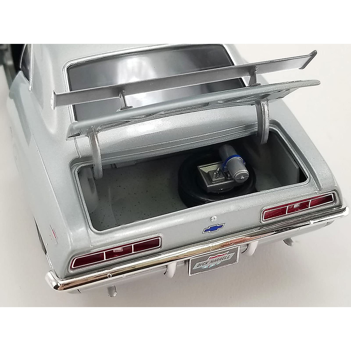 1969 Chevy COPO Camaro Cortez Silver Met w/Black Hood Stripes Built by Dick Harrell Ltd Ed to 1128 pcs Worldwide 1/18 Diecast Model Car Acme A1805725