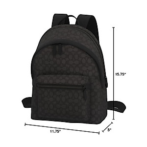 COACH Charter Backpack in Signature Jacquard Charcoal/Black One Size